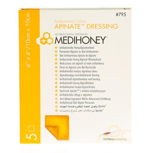 Medihoney medical apinate dressing 10x10cm 5 pièces | abilis.ch