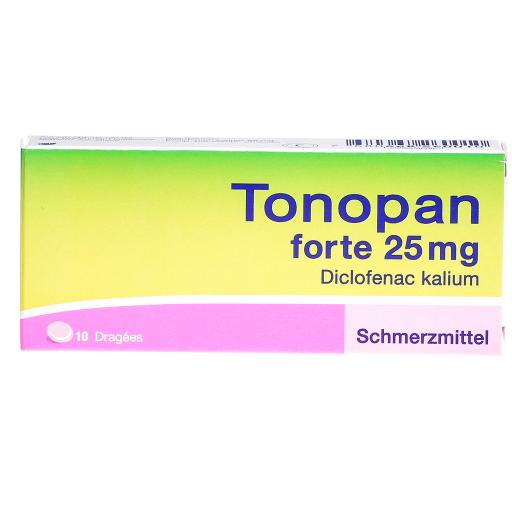 Tonopan forte dragées 25 mg, douleur et inflammation | abilis.ch